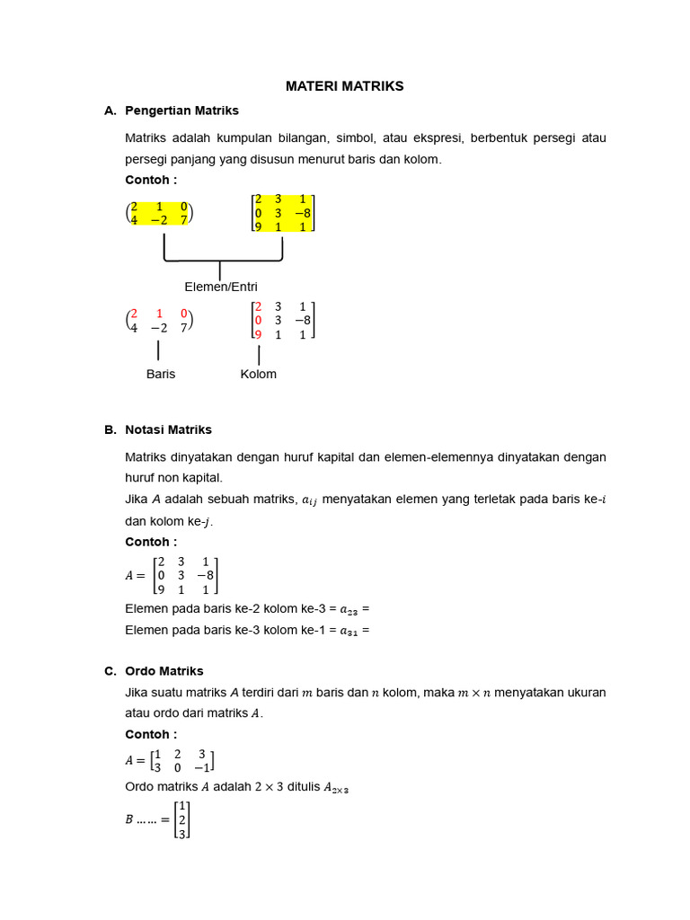 Materi Matriks | PDF
