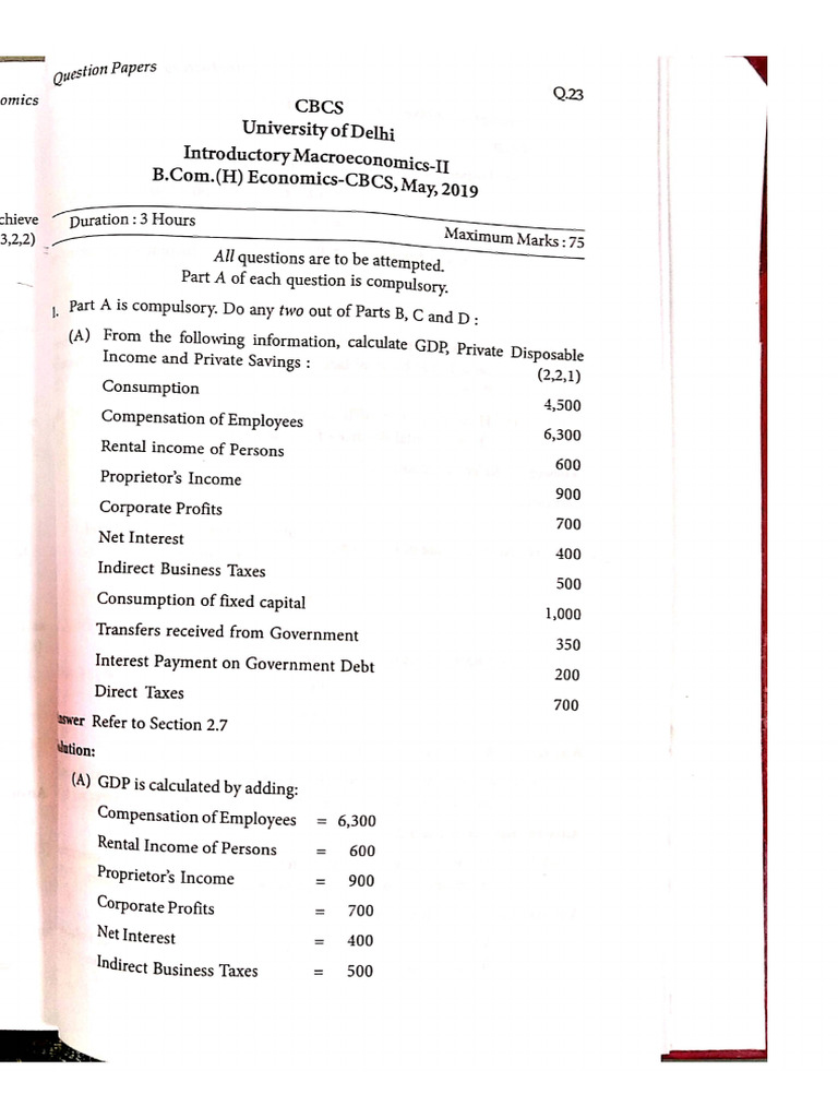 Macroeconomics 1 2019 PYQ | PDF | Cost Of Living | Economics