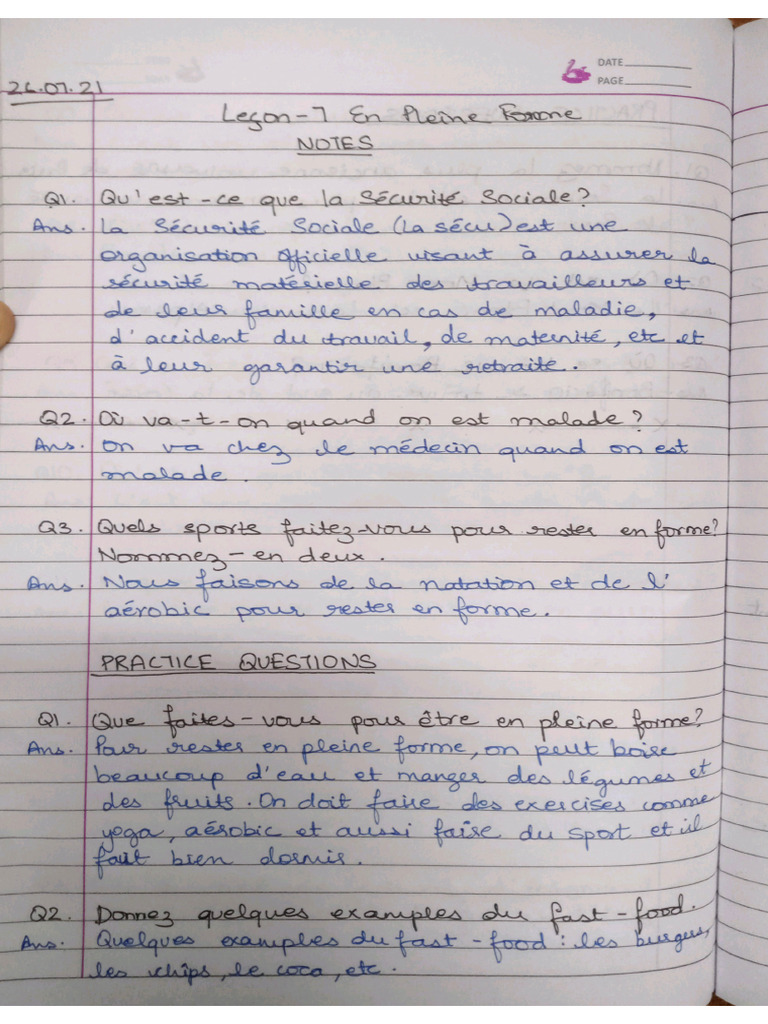 French Lecon 7 & 8 | PDF