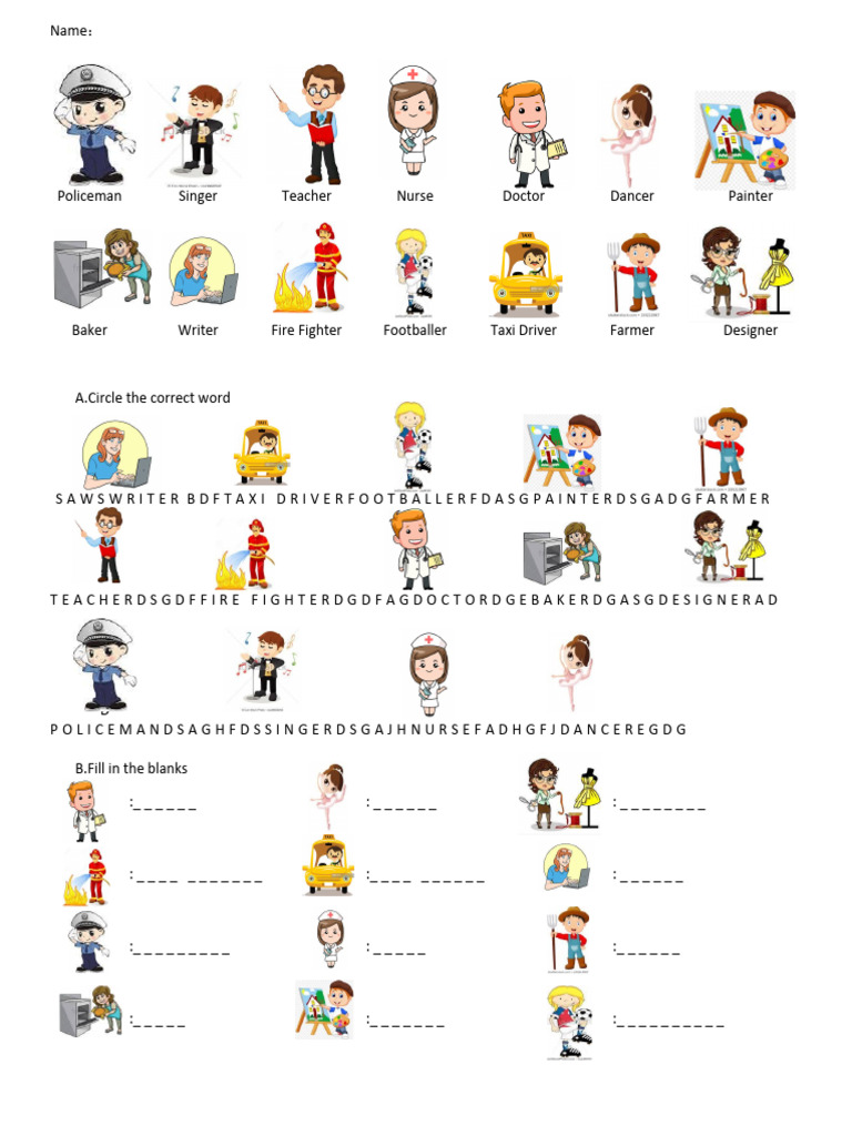 Occupations Matching Activity | PDF