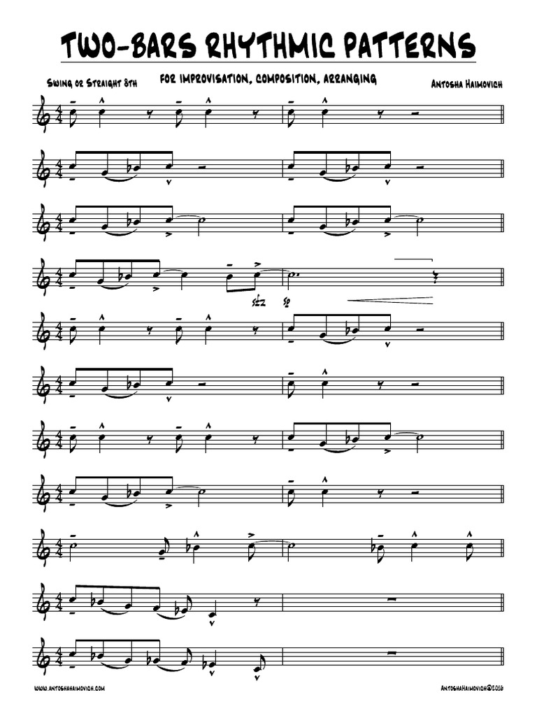Antosha Haimovich - Two-Bars Rhythmic Patterns | PDF
