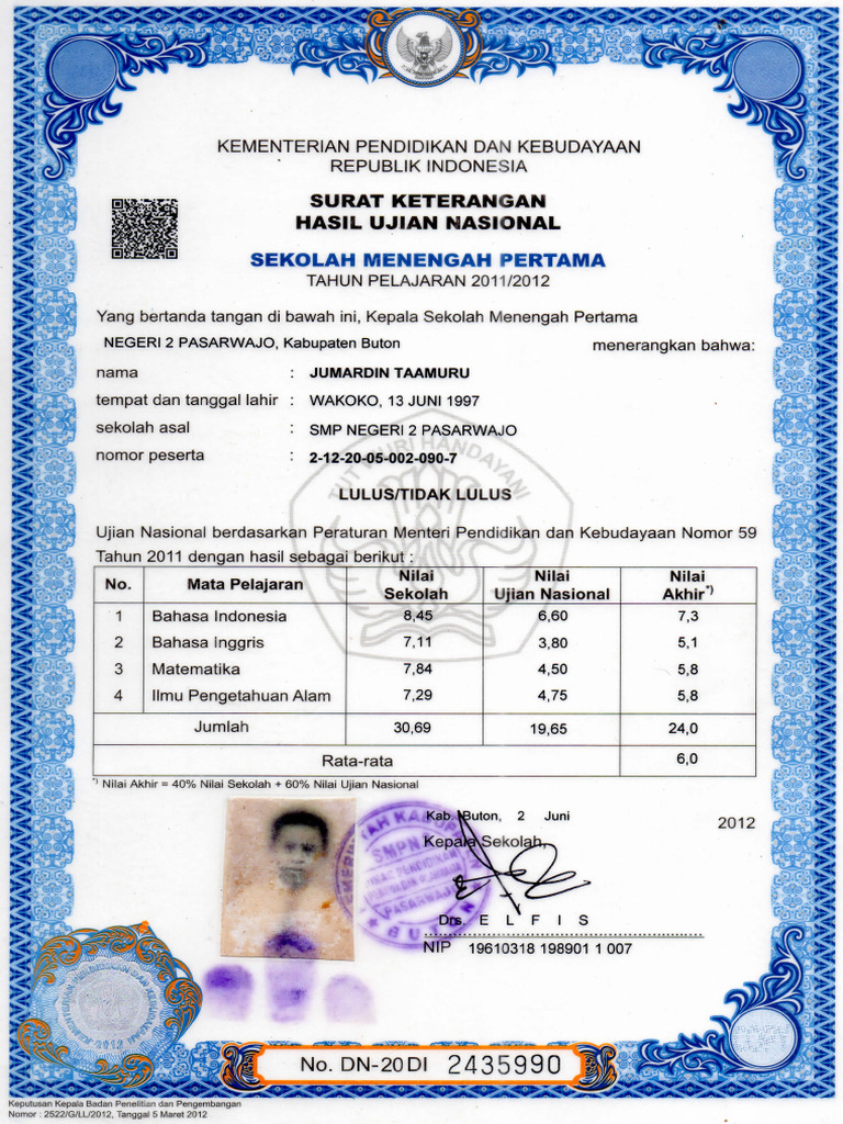 SKHU SMP Tampak Depan | PDF