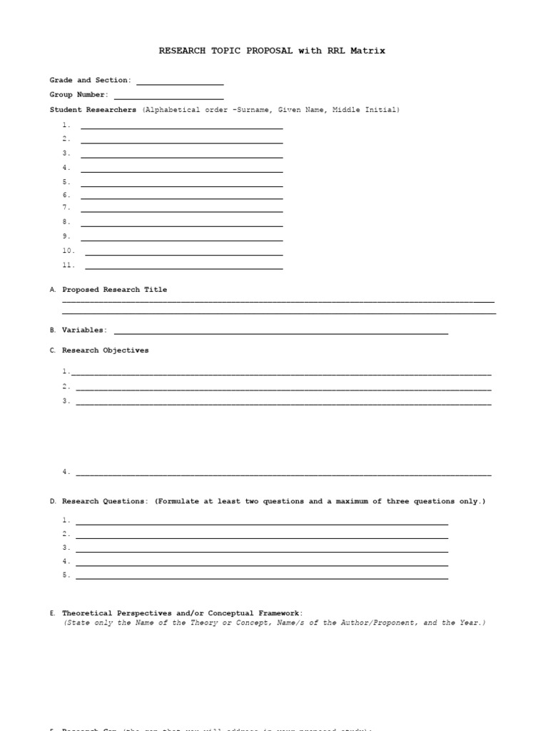 RESEARCH TOPIC PROPOSAL - 3is | PDF