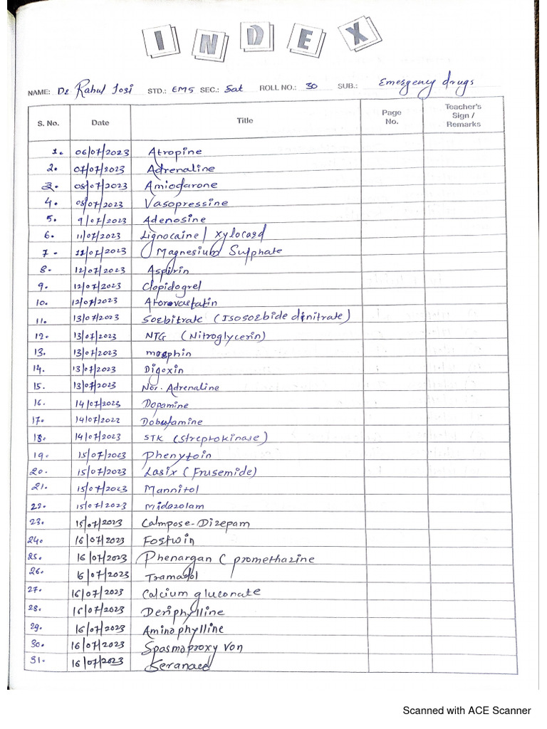 Emergency Drugs+ IV Fluids | PDF