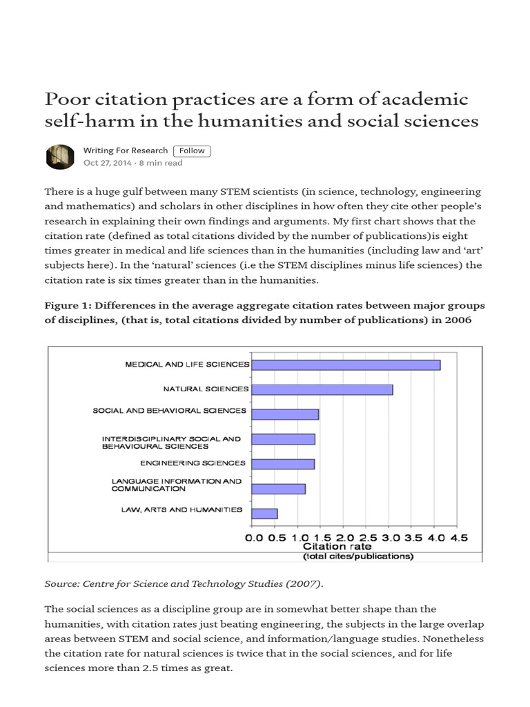 Poor Citation Practices Are A Form of Academic Self Harm in The | PDF ...