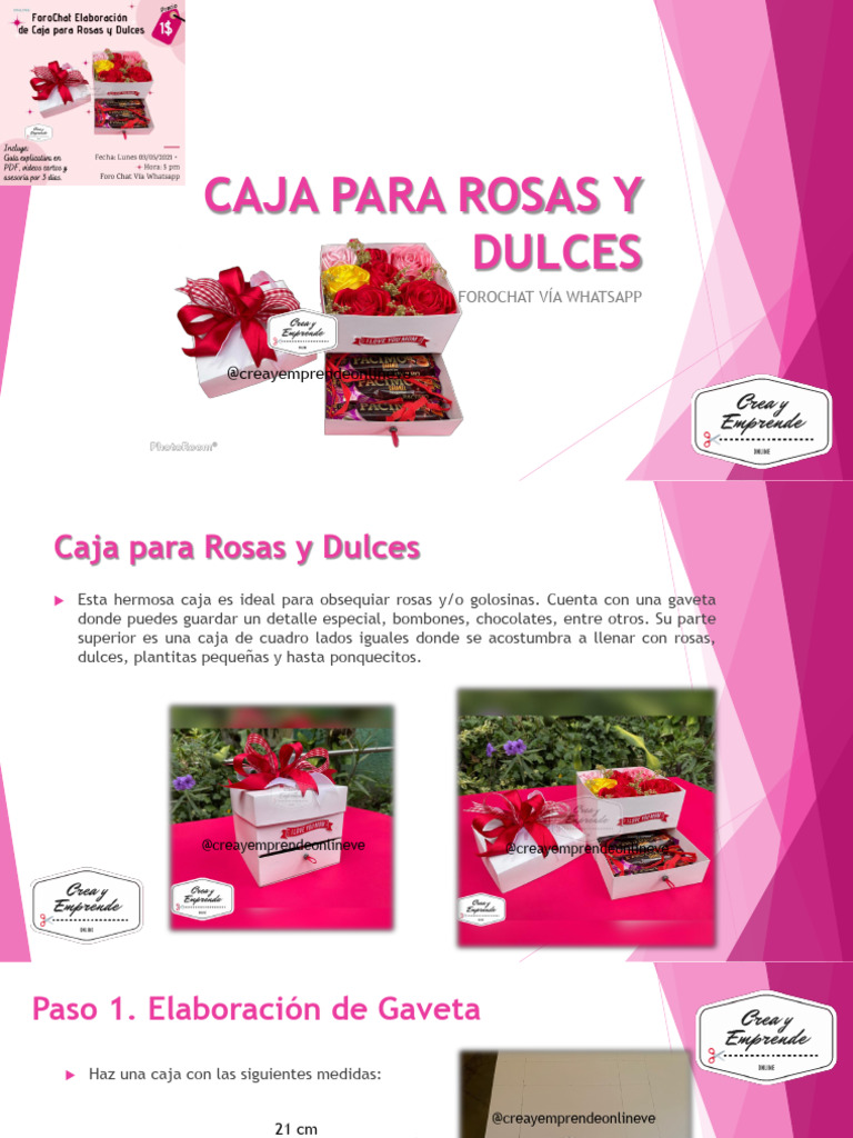 Caja Para Rosas Y Dulces Manual Paso A Paso Crea Y Emprende Cye Pdf
