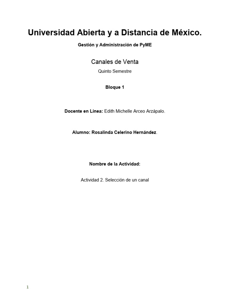 Gcav U1 A2 Roch | PDF | Naranja) | Marketing