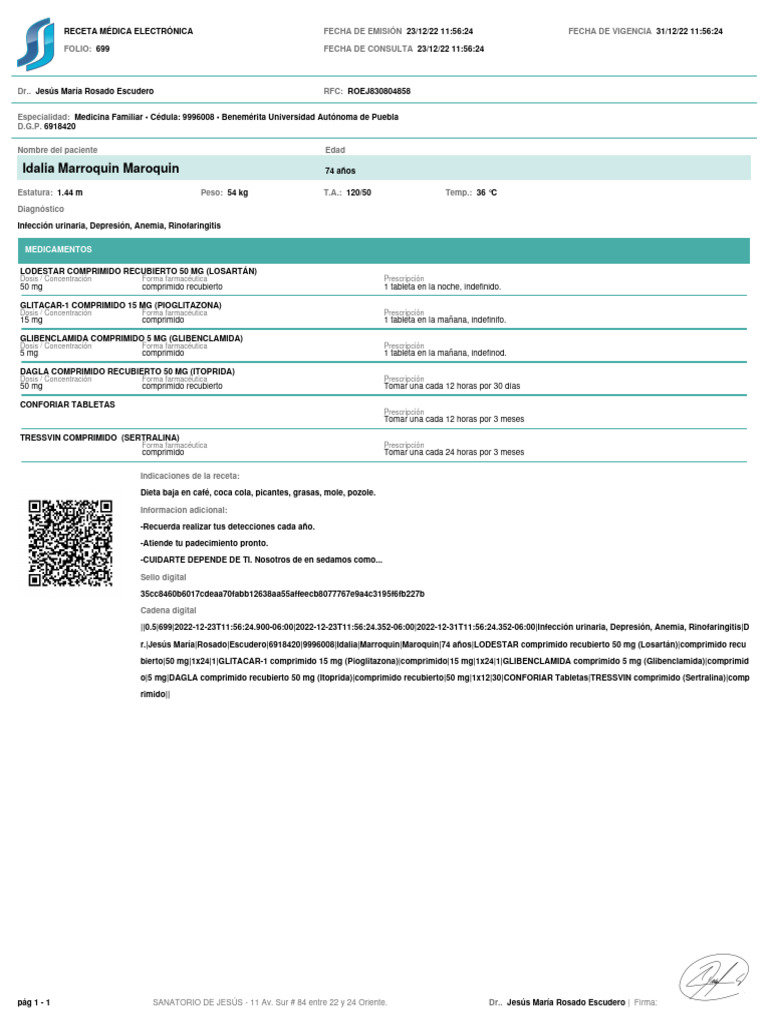 E Receta | PDF | Cuidado de la salud | Medicina CLINICA