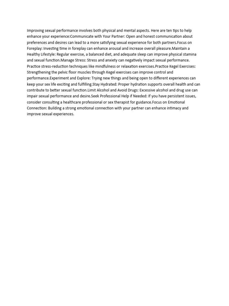 10 Ways To Improve Your Sex Performance Pdf