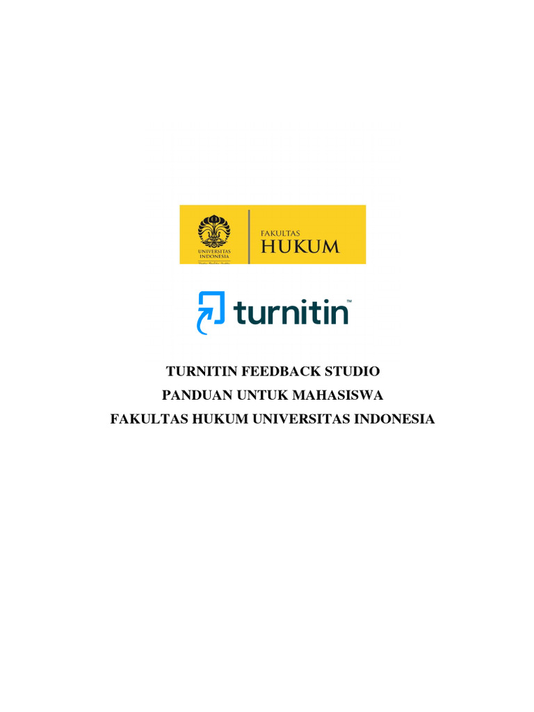 Panduan Turnitin Feedback Studio FHUI Student | PDF