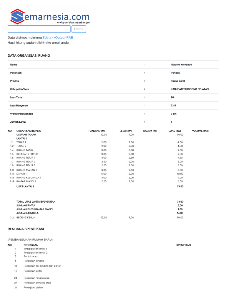 Hitung RAB Online - Gallery Arsitek | PDF