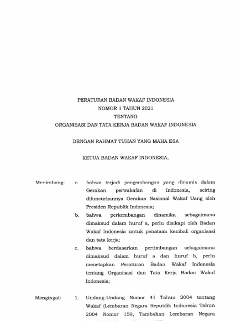 Peraturan BWI 2021 | PDF