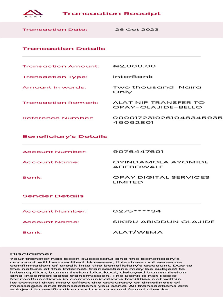 Transaction Receipt | PDF | Business