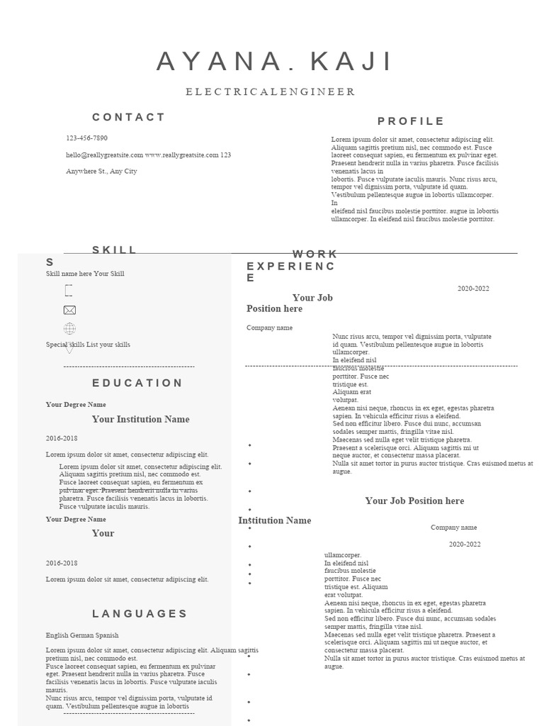 Minimalist White and Grey Professional Resume (1) | PDF