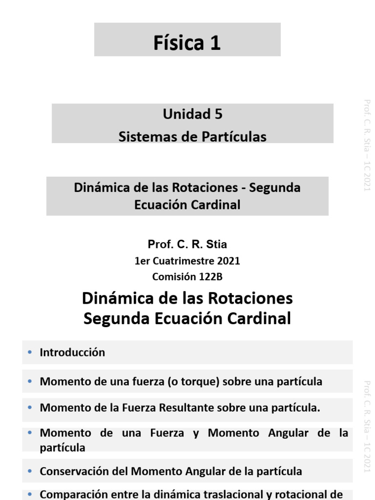 6 - Dinamica de Las Rotaciones - Segunda EC - C122B 2021 - Full | PDF ...