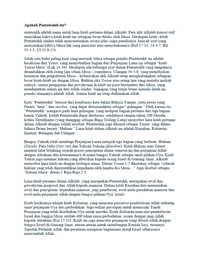 Apakah Pentateukh Itu | PDF