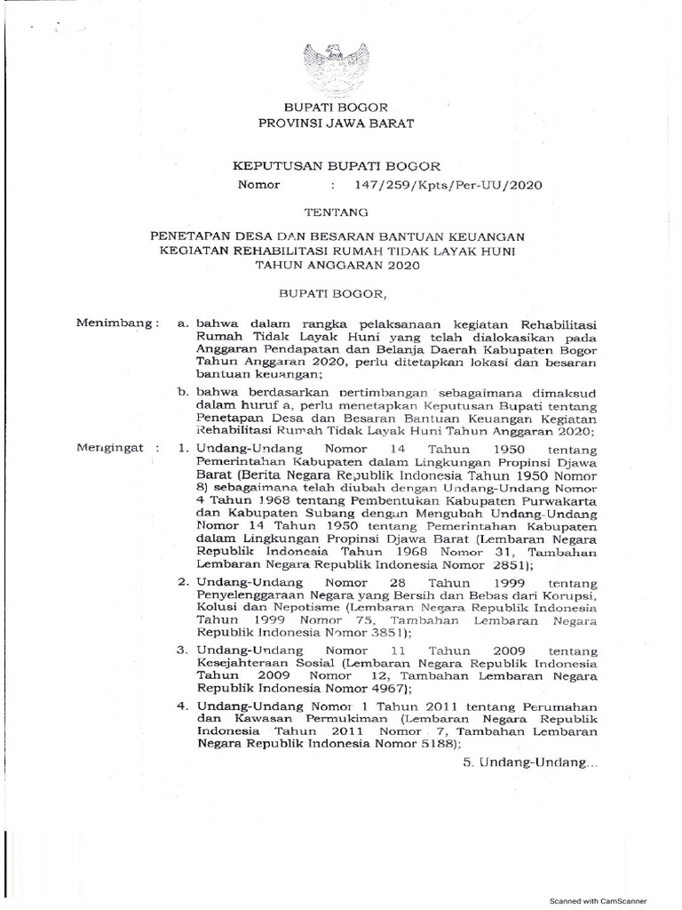 SK Bupati RTLH | PDF