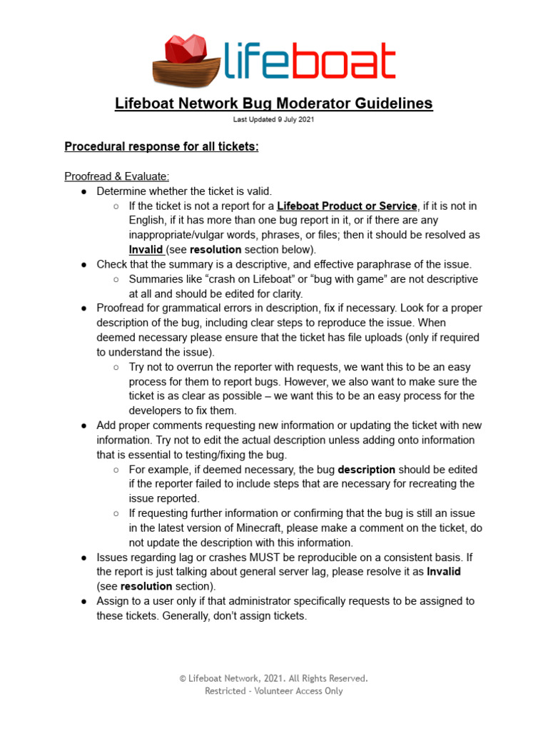 Bug Moderator Guidelines | PDF | Software Bug | Proofreading