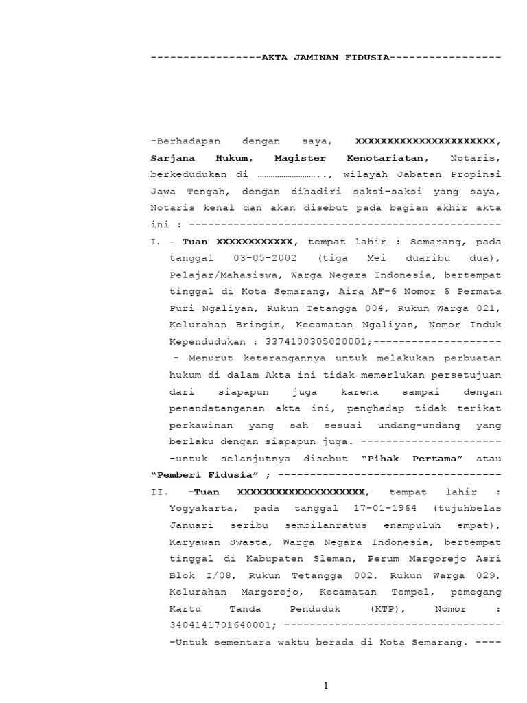 Akta Jaminan Fidusia | PDF