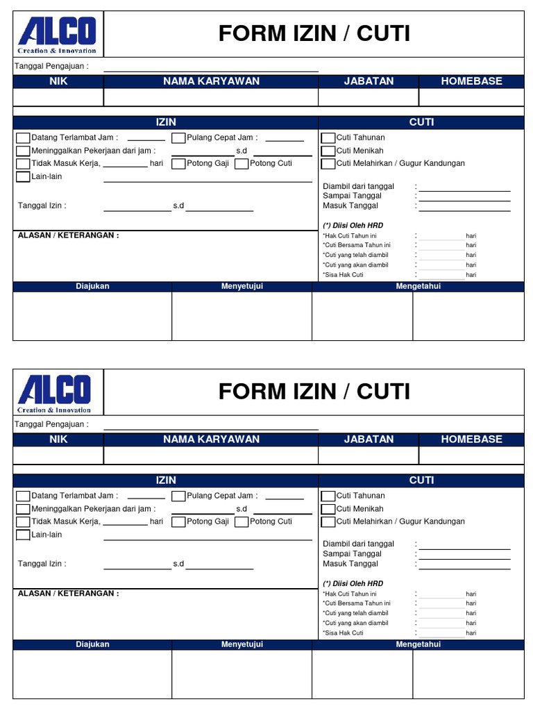 Form Cuti | PDF