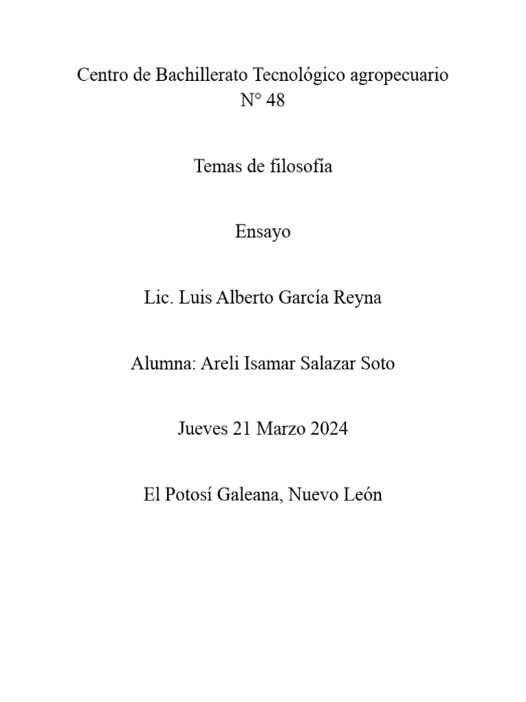 Ensayo Profe Beto | PDF | Conocimiento | Platón