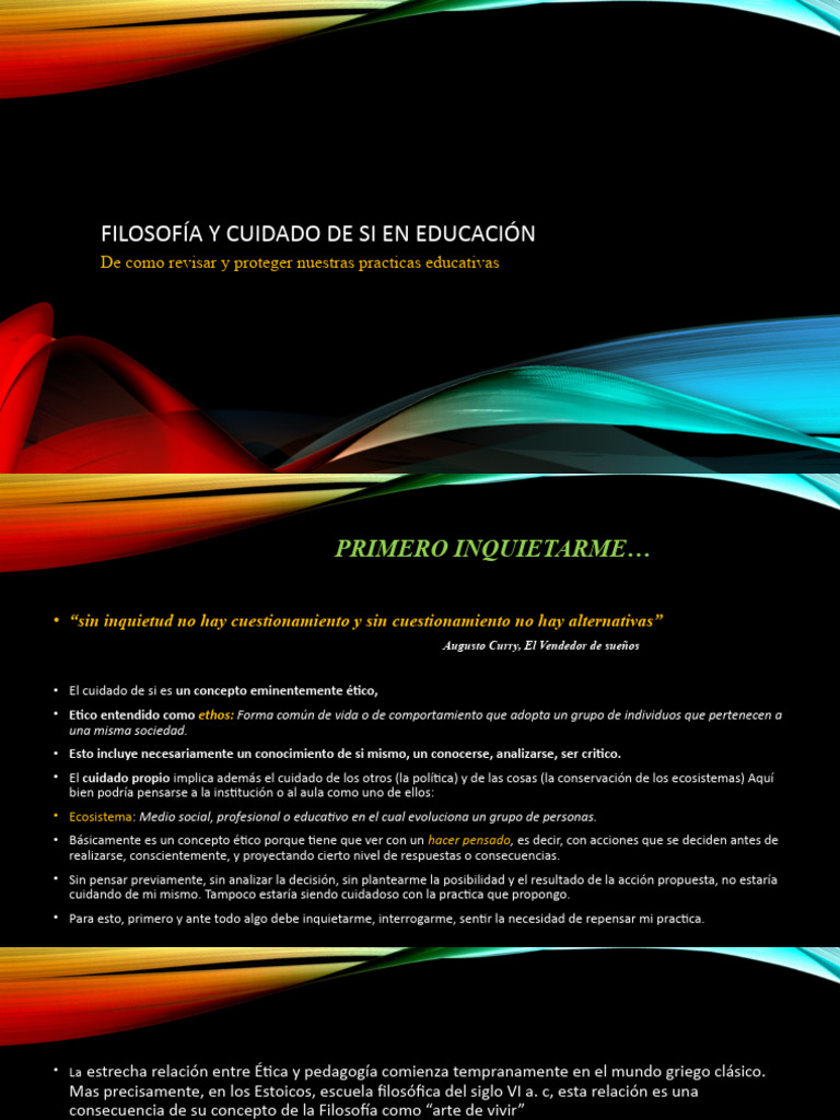 Cuidado de Sí en la Educación Ética | PDF | Michel Foucault | Pedagogía