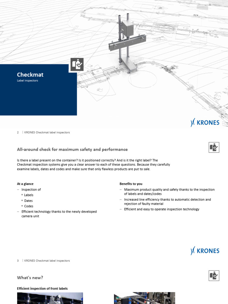 Label Inspectors Checkmat by Krones Ag | PDF | Camera