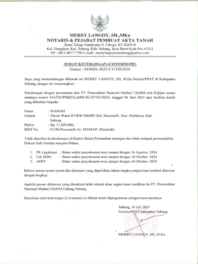 Covernote Mamah | PDF