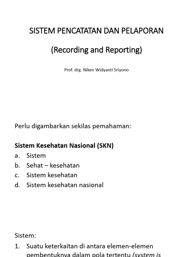 Kriteria Data Pencatatan Kesehatan | PDF