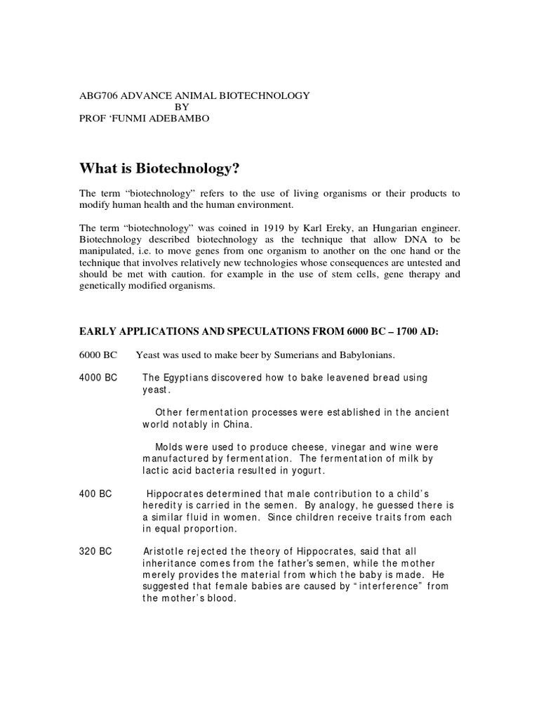 Advance Animal Biotechnology | PDF | Dna | Genetic Linkage