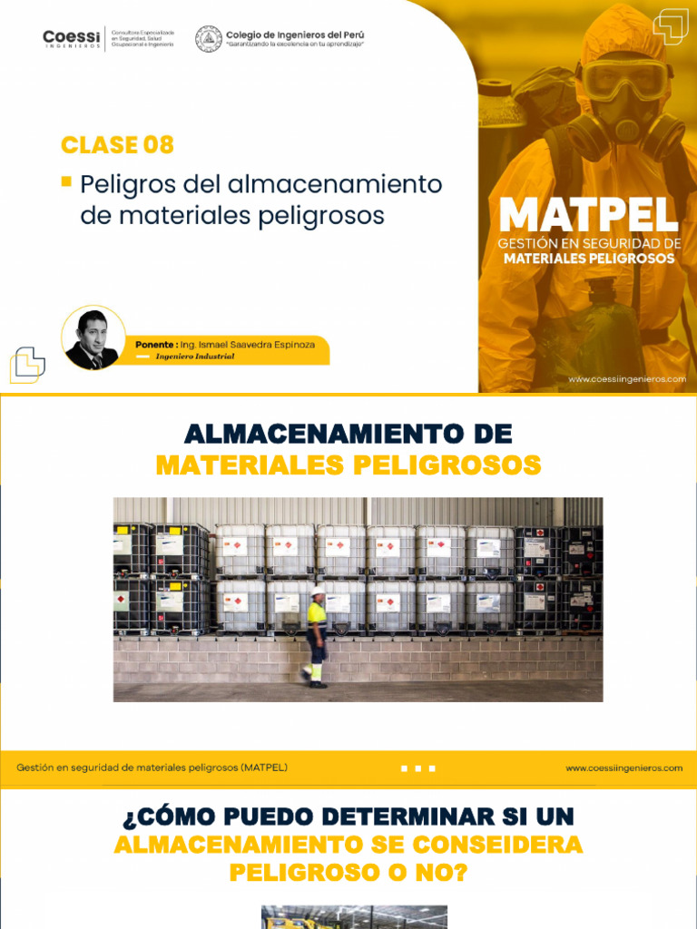 Clase 08 - MATPEL Gestión de Seguridad en Materiales Peligrosos | PDF ...