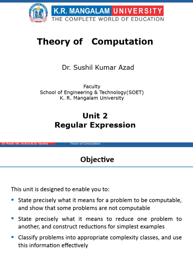 Unit 2 - (Regular Language | PDF | Regular Expression | Automata Theory