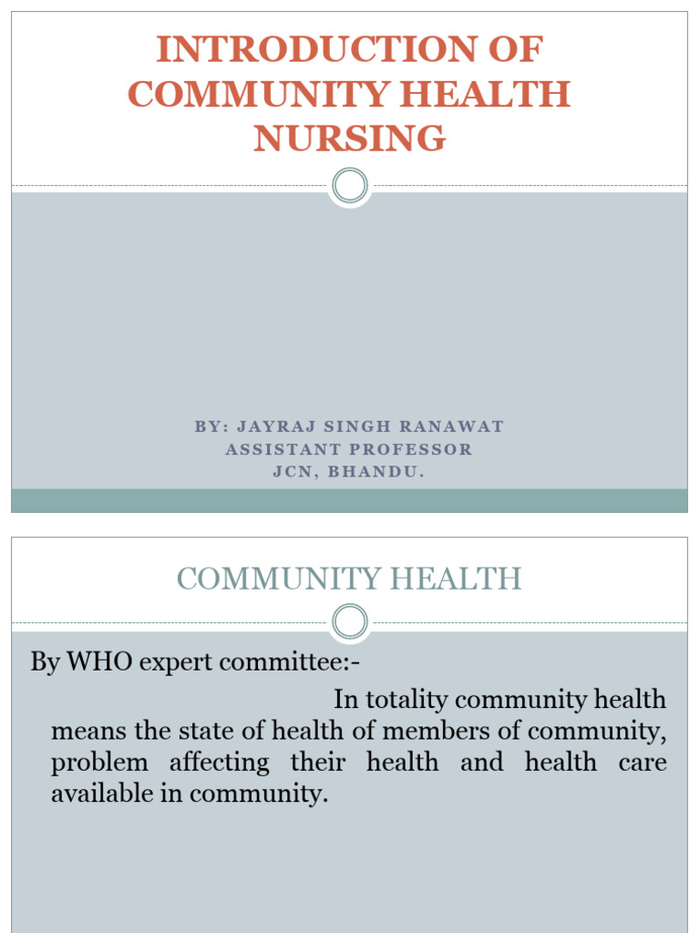 Introduction of CHN | PDF | Nursing | Health Care