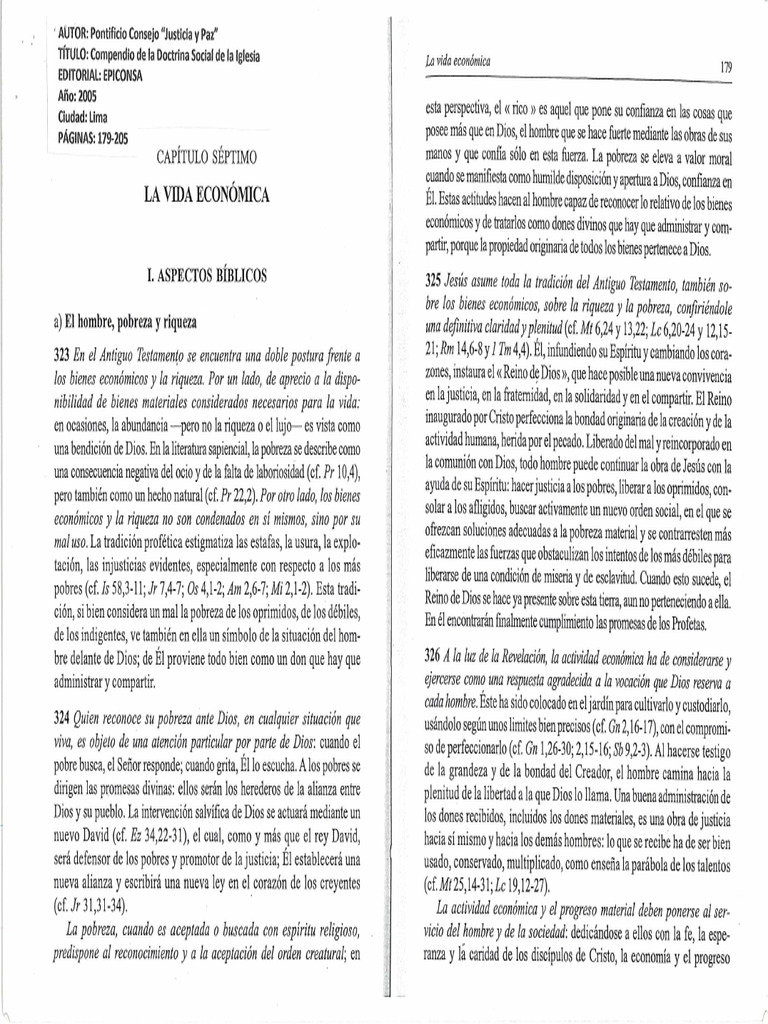 (O24) Pontificio Consejo Justicia y Paz, Compendio de La Doctrina Social de La Iglesia. La Vida ...