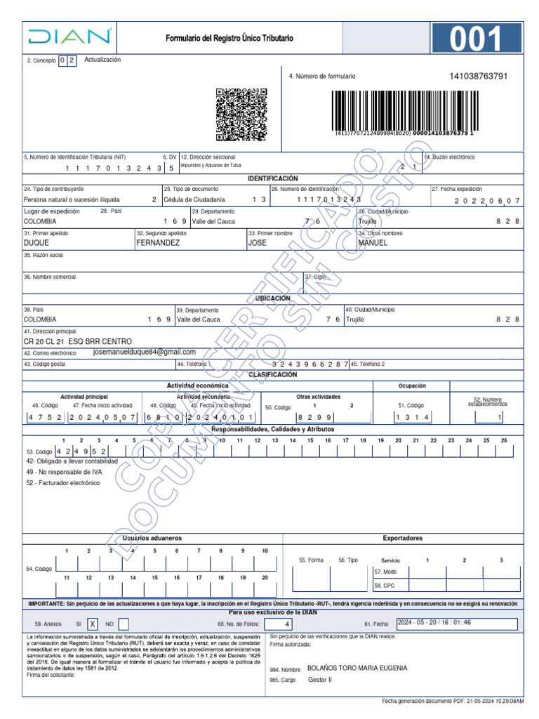 Rut F.D | PDF | Gobierno