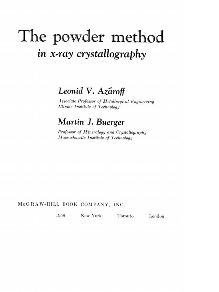 Powder Method in Crystallography | PDF
