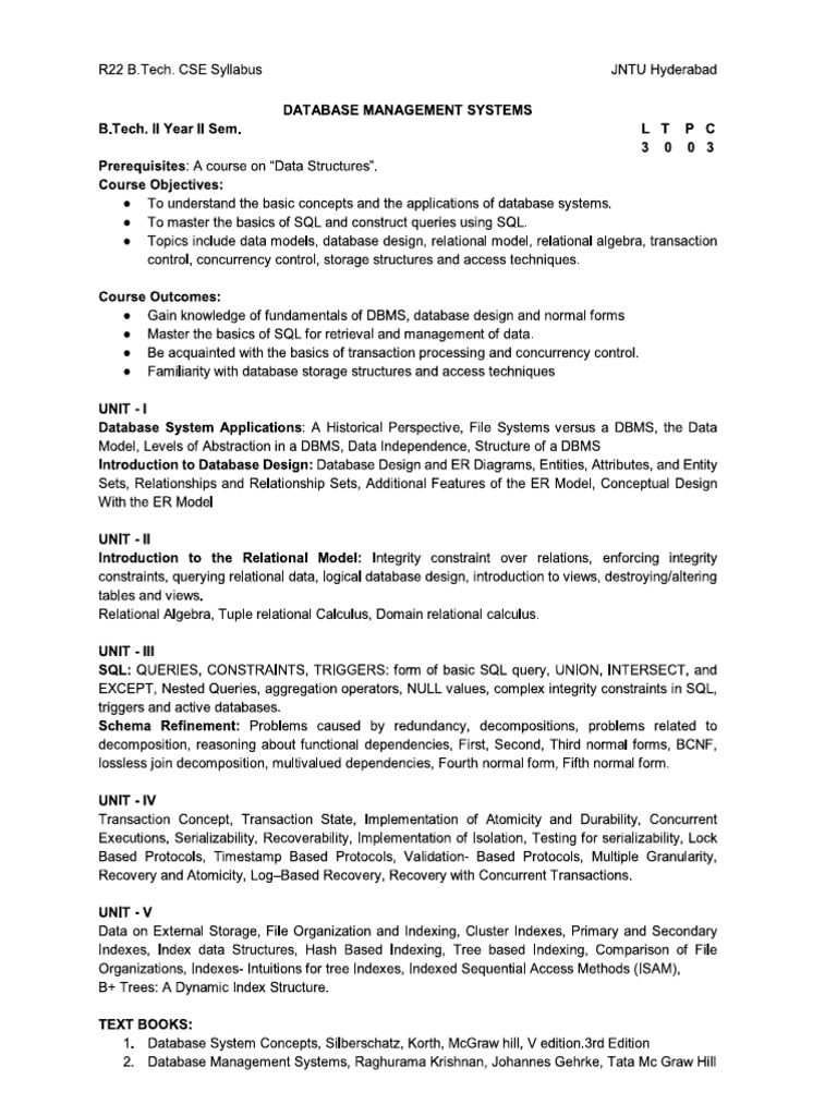Dbms Syllabus Copy | PDF