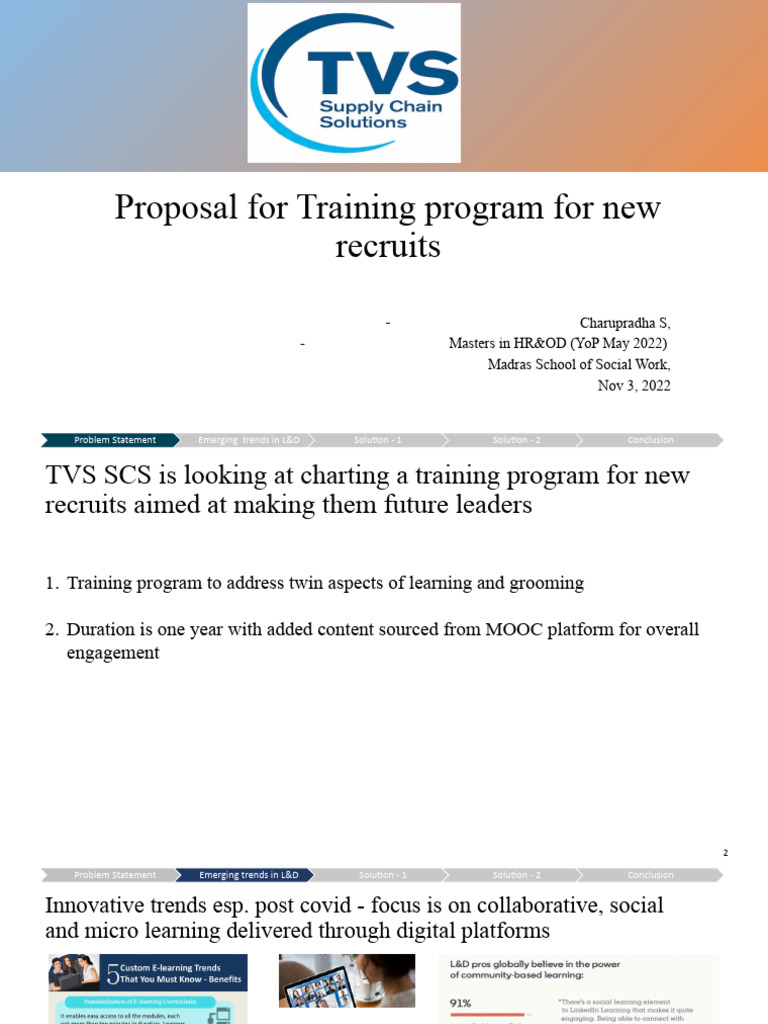 TVS SCS L&D Proposal | PDF | Leadership | Massive Open Online Course
