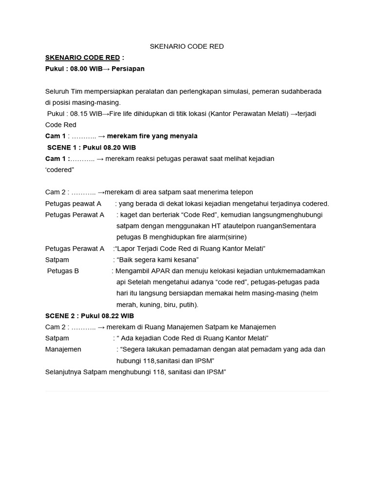 Skenario Code Red | PDF