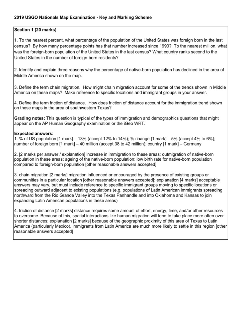 2019 USGO Nationals Cartographic Exam Key | PDF | Volcano | Types Of ...