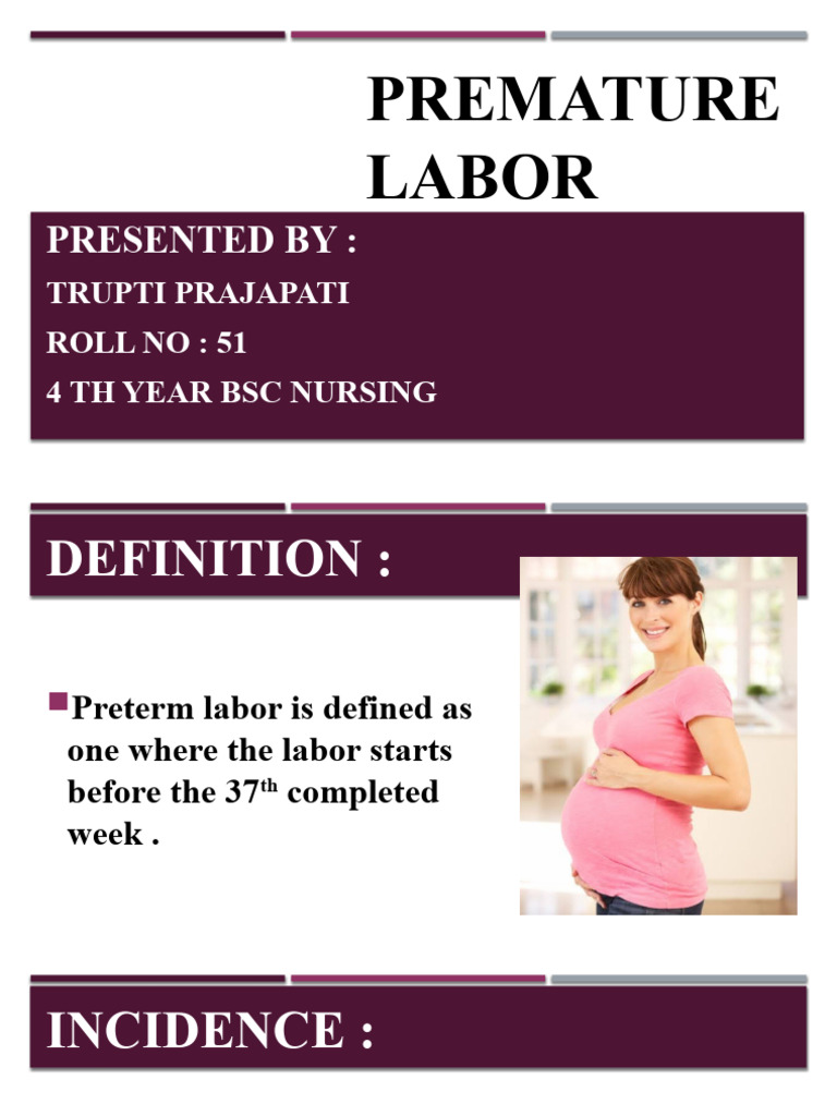Premature Labor 1 | PDF | Childbirth | Preterm Birth