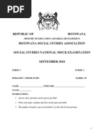Social Studies Bgcse Past Papers 2007-2022 | PDF | Botswana | Governance