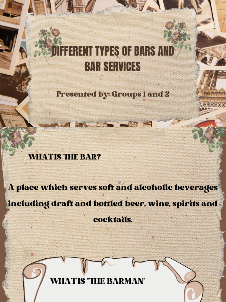 Different Types of Bars and Bar Services | PDF | Bar (Establishment ...