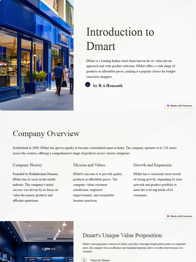 DMart: Overview and Growth Strategy | PDF | Warehouse | Logistics