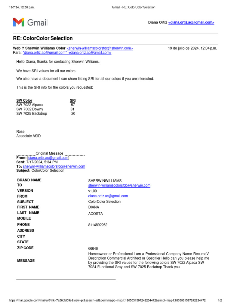 SW-SRI - Mail - ColorColor Selection | PDF | Software | Computing