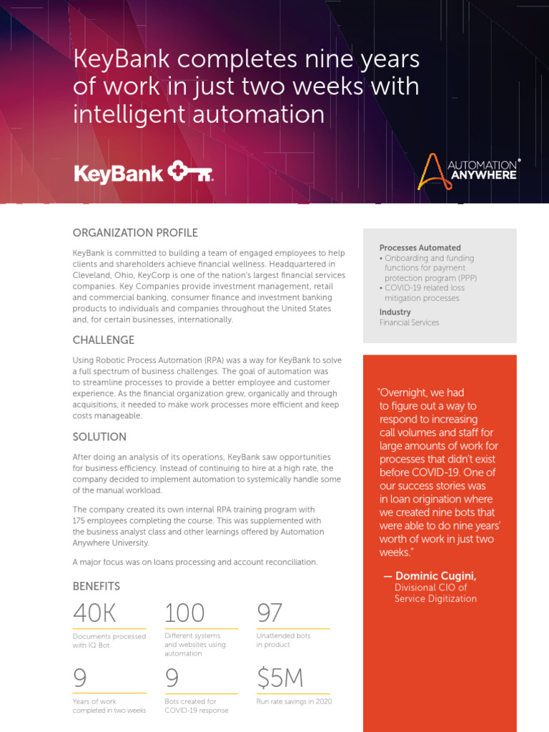 Casestudy Keybank 081320 en | PDF | Automation | Business
