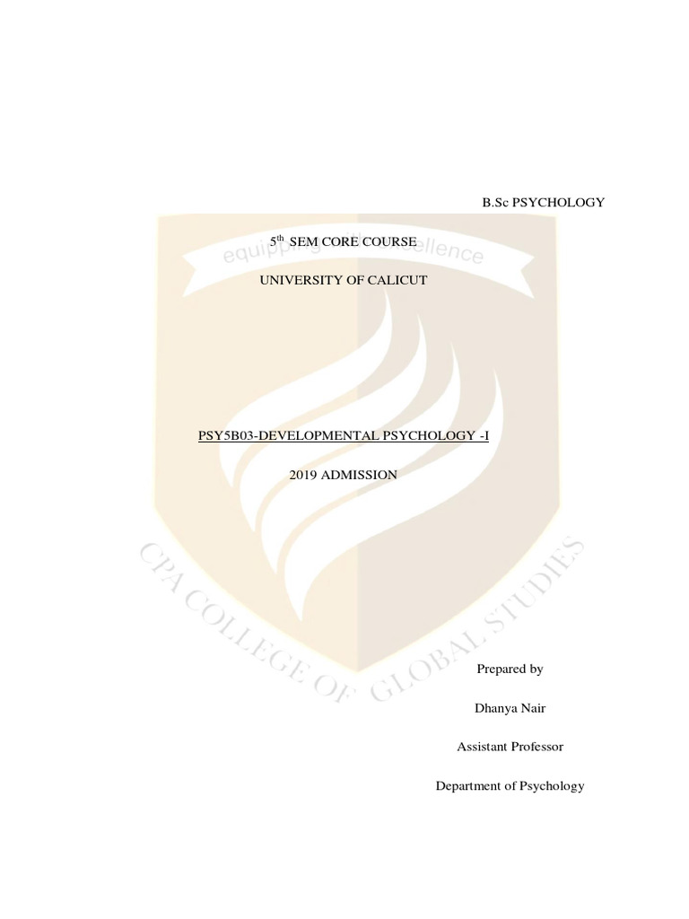 Developmental Psychology Course Overview | PDF | Dominance (Genetics ...