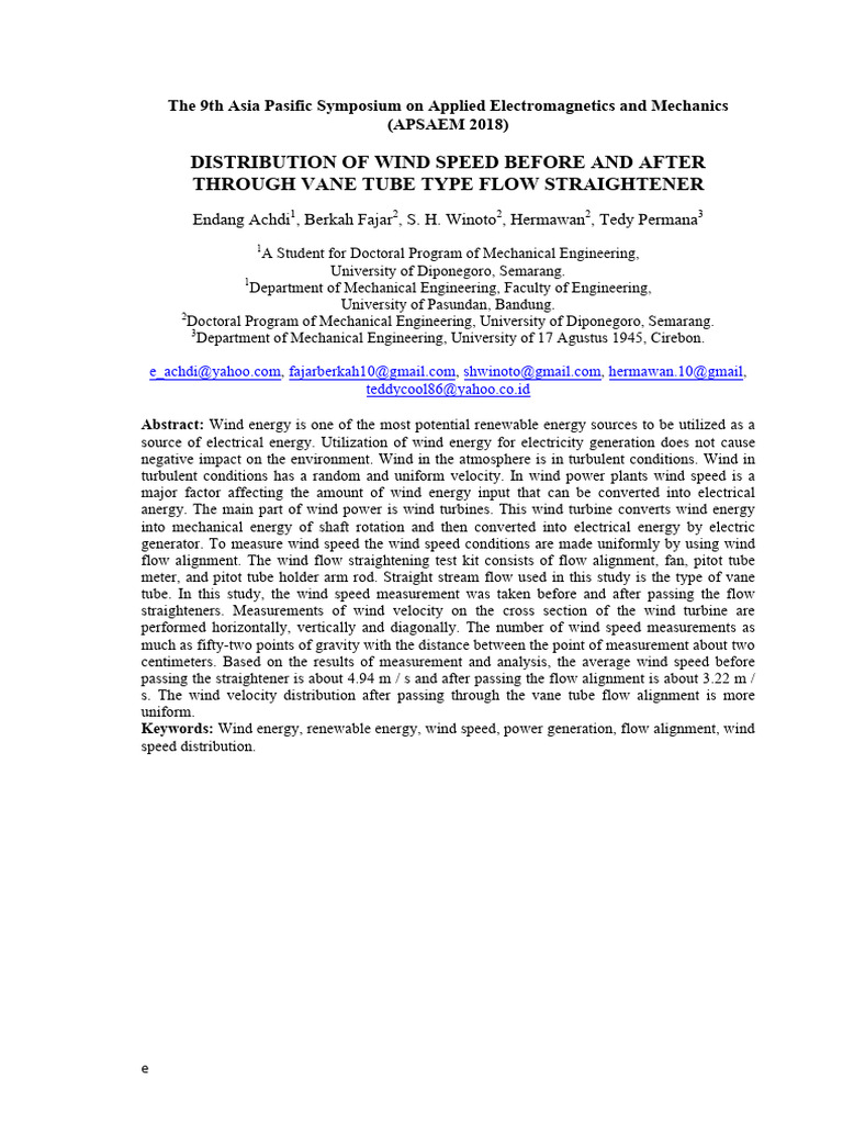Wind Speed Distribution with Flow Straightener | PDF | Fluid Dynamics ...
