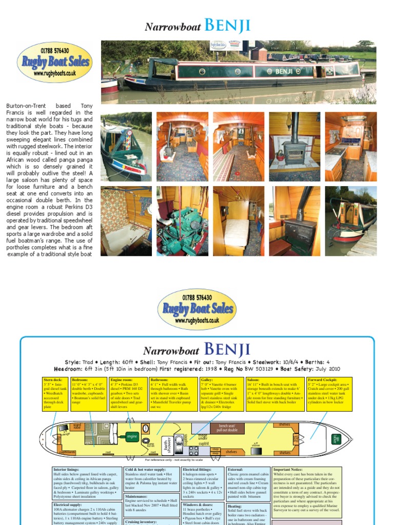 60ft Tony Francis Trad Narrowboat For Sale | PDF | Nature