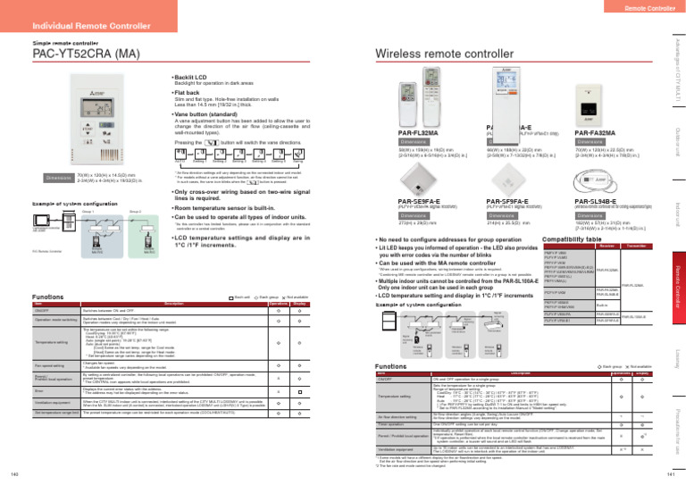 Mitsubishi Catalogue VRF-72 | PDF | Remote Control | Backlight